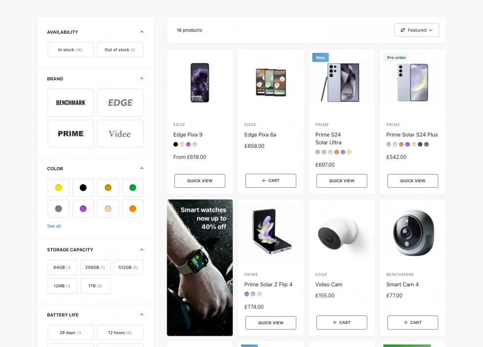 Collection page - Benchmark Themes