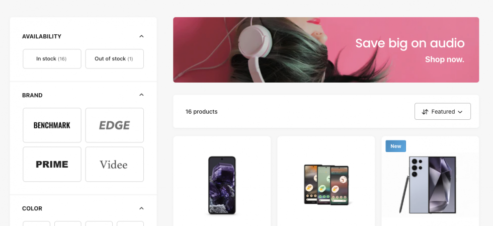 Collection page - Benchmark Themes