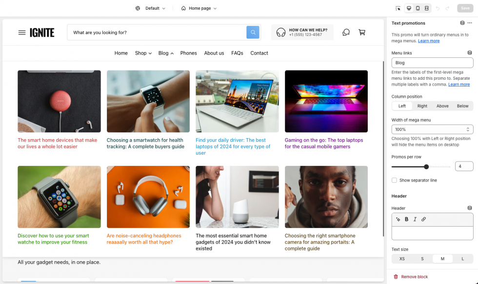 Header/navigation - Benchmark Themes