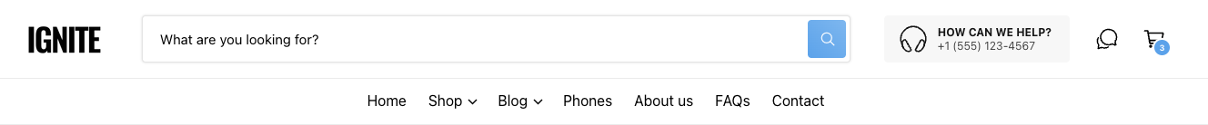 Header/navigation - Benchmark Themes