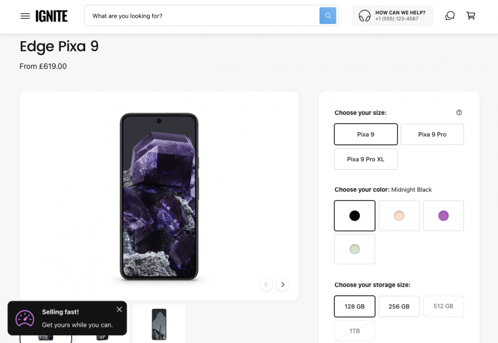 Product page - Benchmark Themes