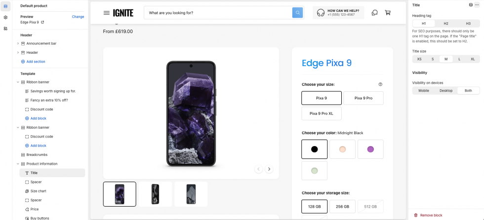 Product page - Benchmark Themes